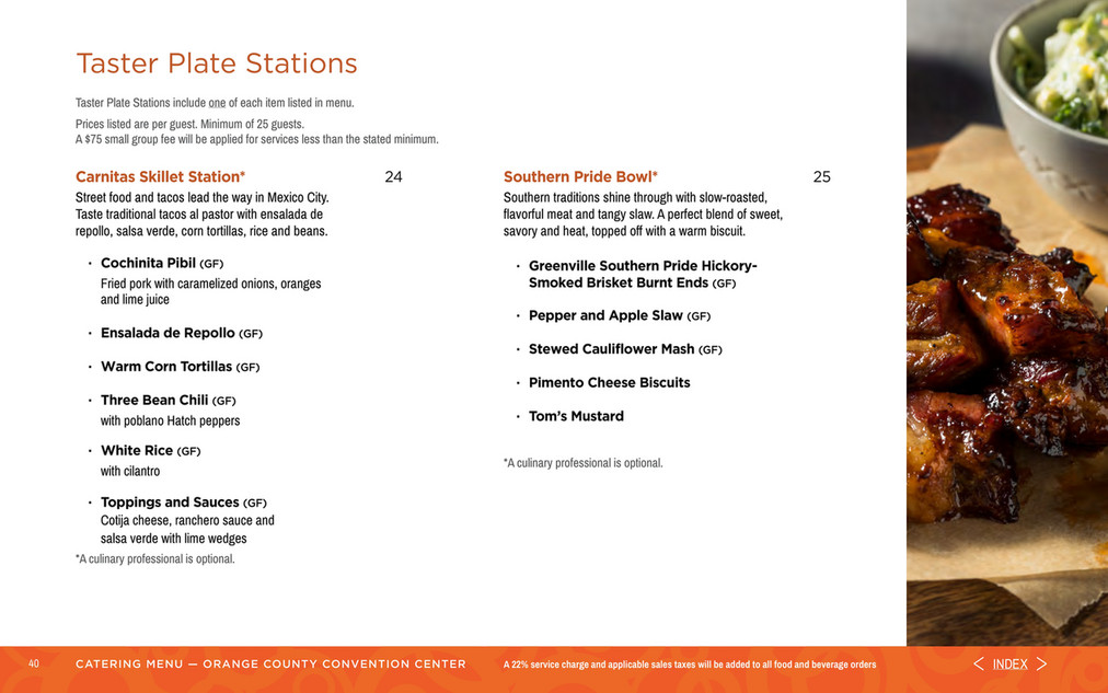 Orange County Convention Center Catering Menu Centerplate Sodexo Live ...