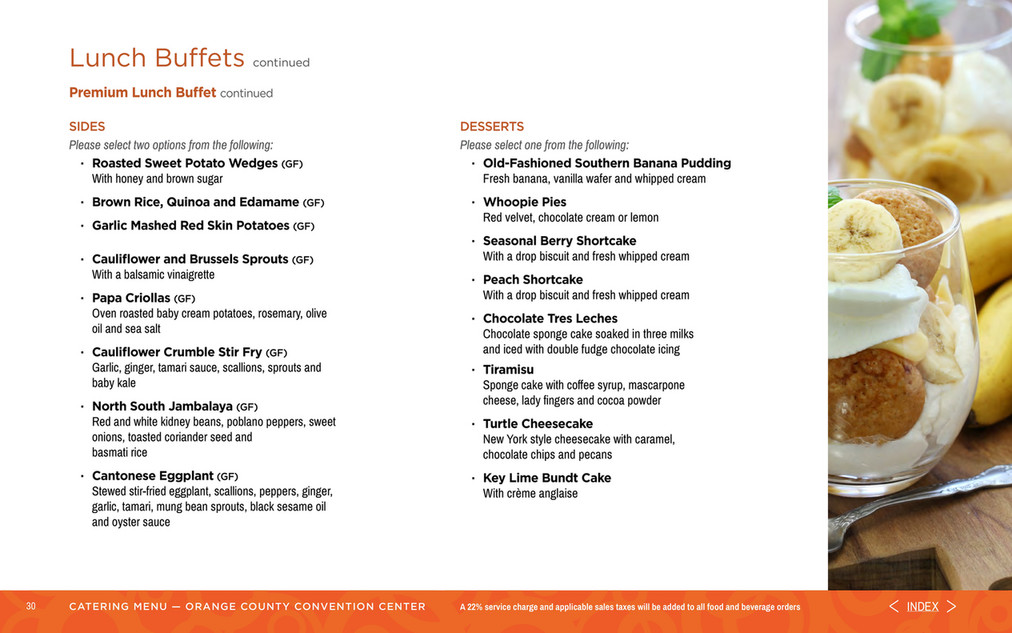 Orange County Convention Center Catering Menu Centerplate Sodexo Live ...