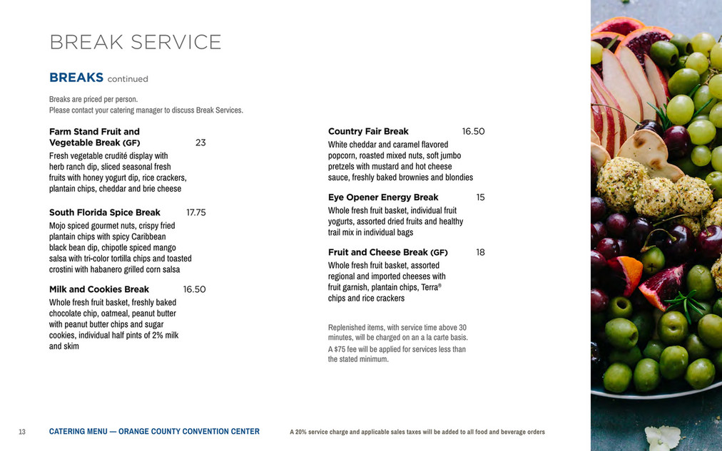 Orange County Convention Center 2022 Catering Menu - Centerplate - Page ...