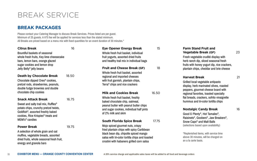 Orange County Convention Center - Exhibitor Catering Menu - Page 11 ...