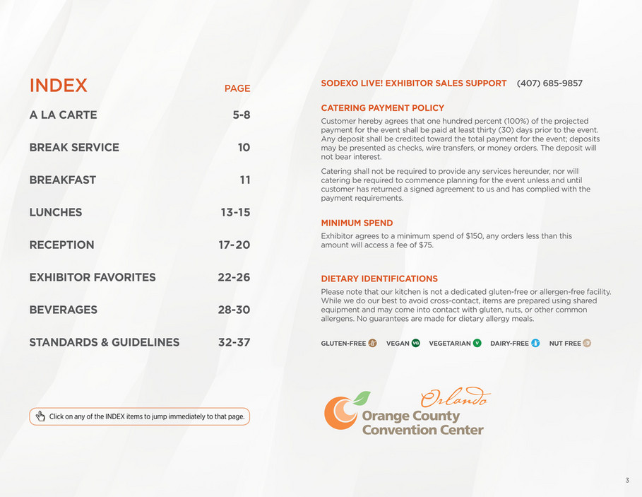 Orange County Convention Center - Exhibitor Catering Menu - Page 3