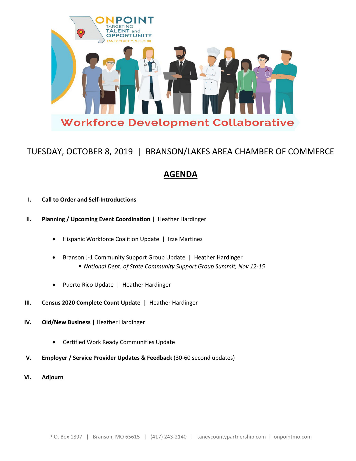 OnPoint - Workforce Development Collaborative - October 2019 Agenda ...