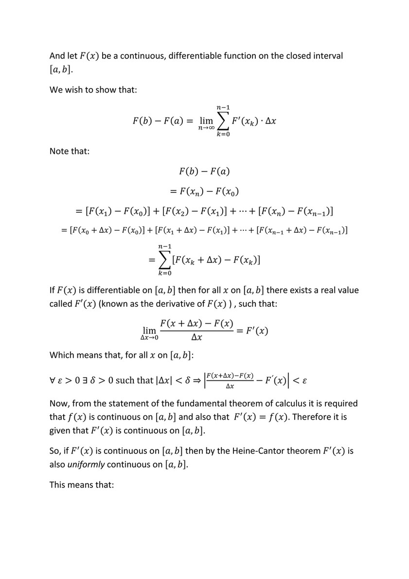 Fundamental Theorem Of Calculus 1 Proof