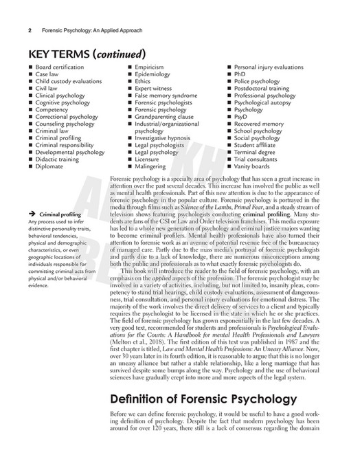 Kendall Hunt Publishing - Forensic Psychology: An Applied Approach ...