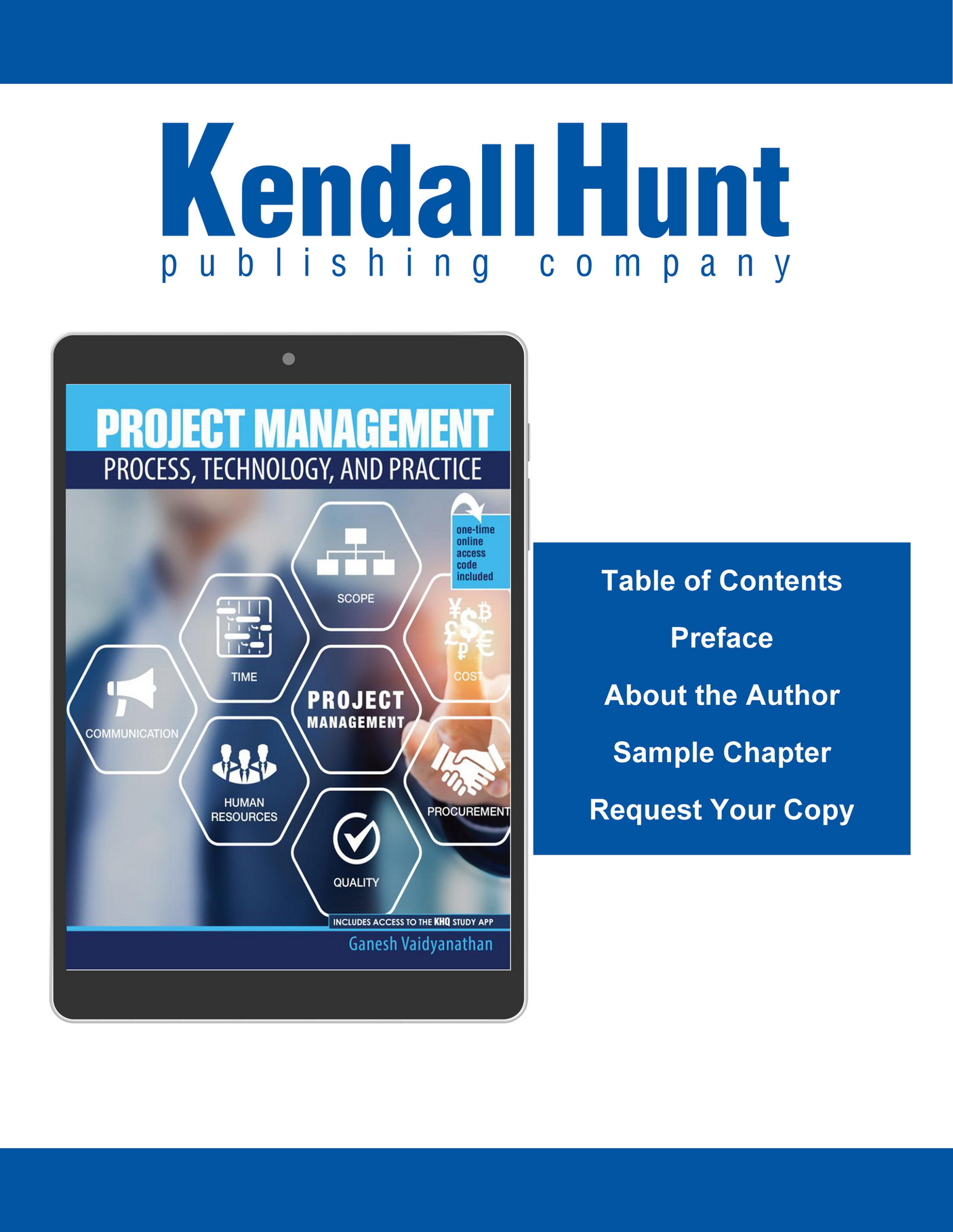 Kendall Hunt Publishing - Project Management: Process, Technology & Practice Exclusive Access ...