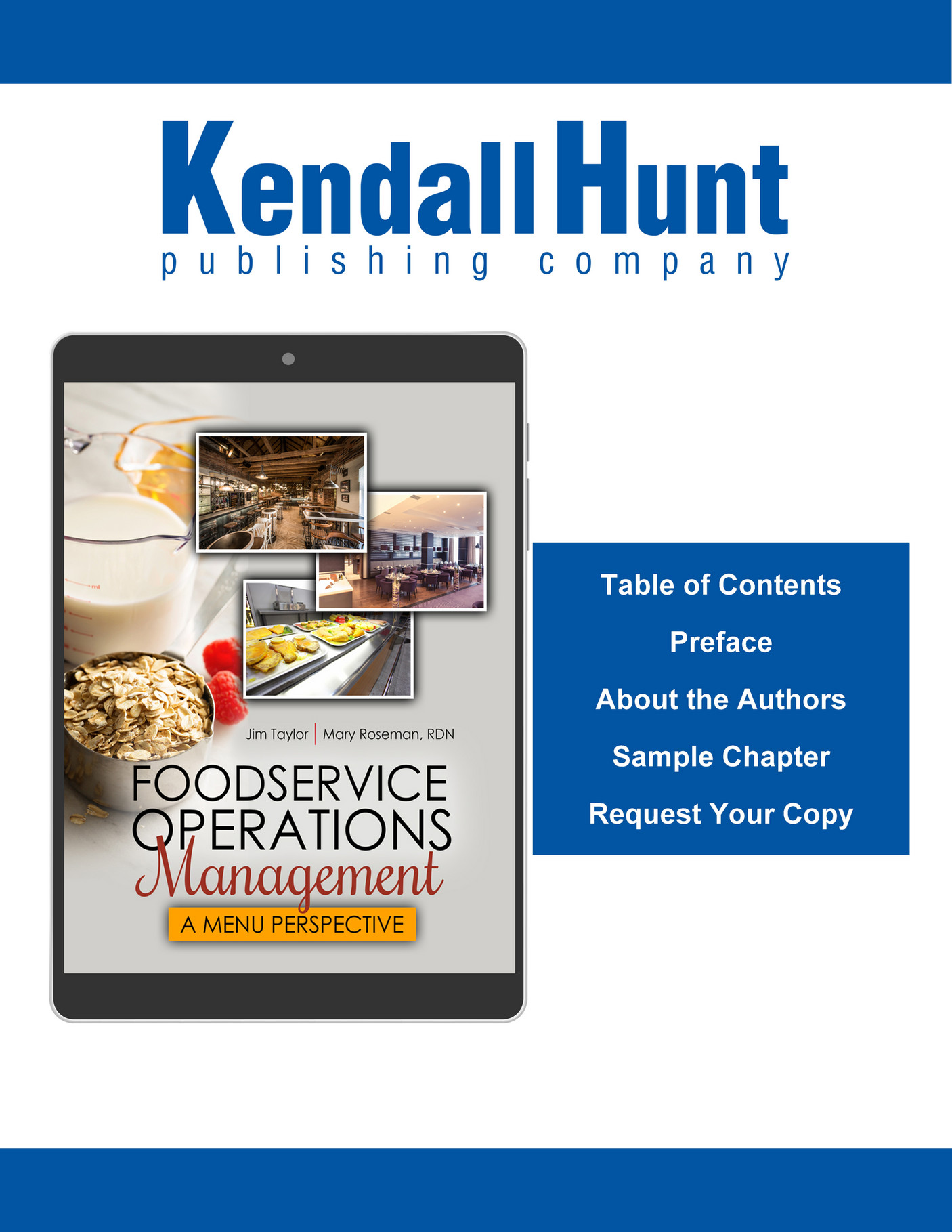 Kendall Hunt Publishing - Foodservice Operations Management: A Menu Perspective Exclusive Access ...