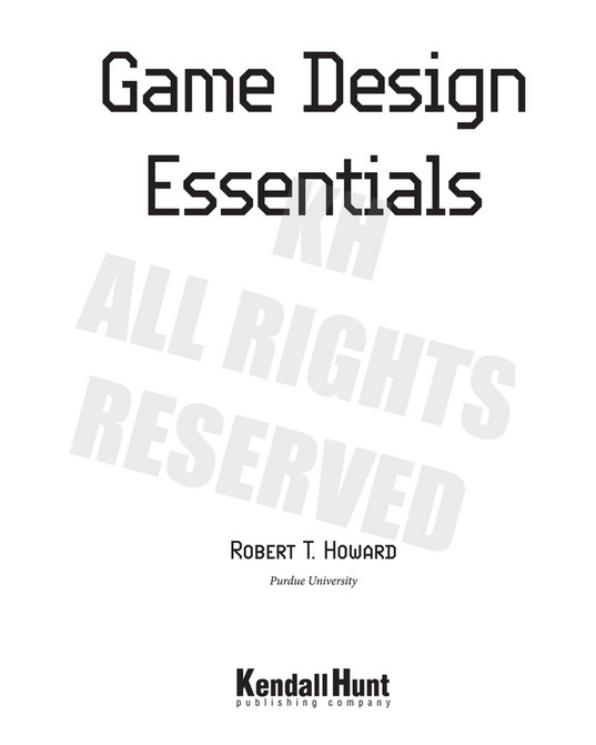 Kendall Hunt Publishing - Game Design Essentials - Page 2-3 - Created ...
