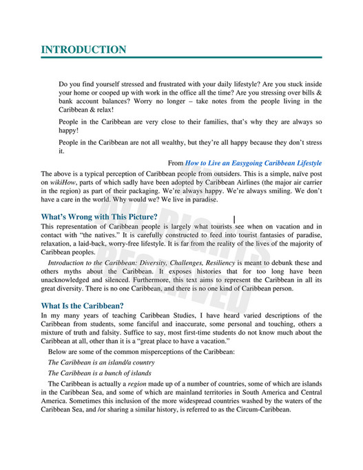 Kendall Hunt Publishing - Introduction to the Caribbean: Diversity, Challenges, Resiliency ...