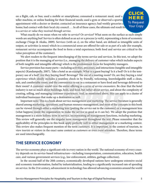 Kendall Hunt Publishing - Service Management Principles for Hospitality ...