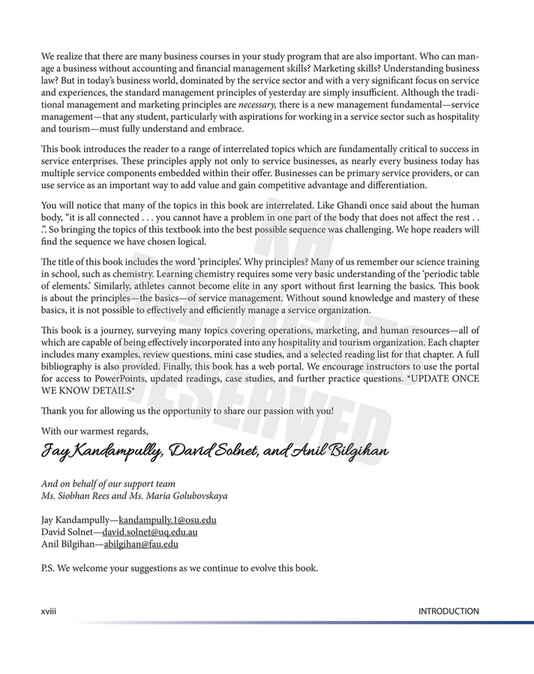 Kendall Hunt Publishing - Service Management Principles for Hospitality ...