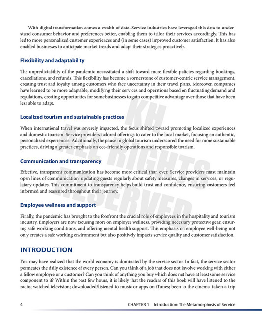Kendall Hunt Publishing - Service Management Principles for Hospitality ...
