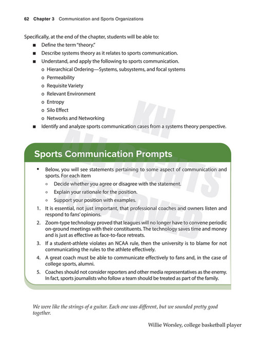 Kendall Hunt Publishing - Sports Communication: Dimensions, Theory ...