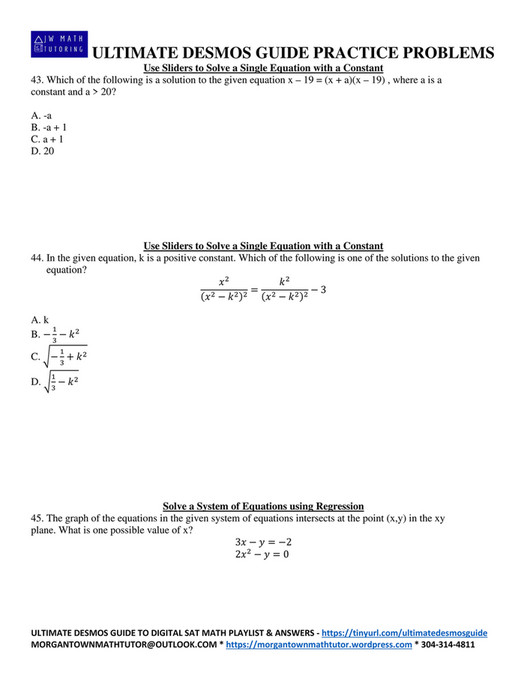 My publications - Ultimate Desmos Guide Practice Problems - Page 13 - Created with Publitas.com