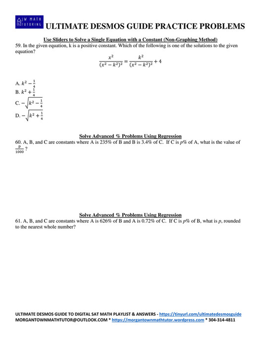 My publications - DESMOS Video Example Problems (Problems 59-65 only ...