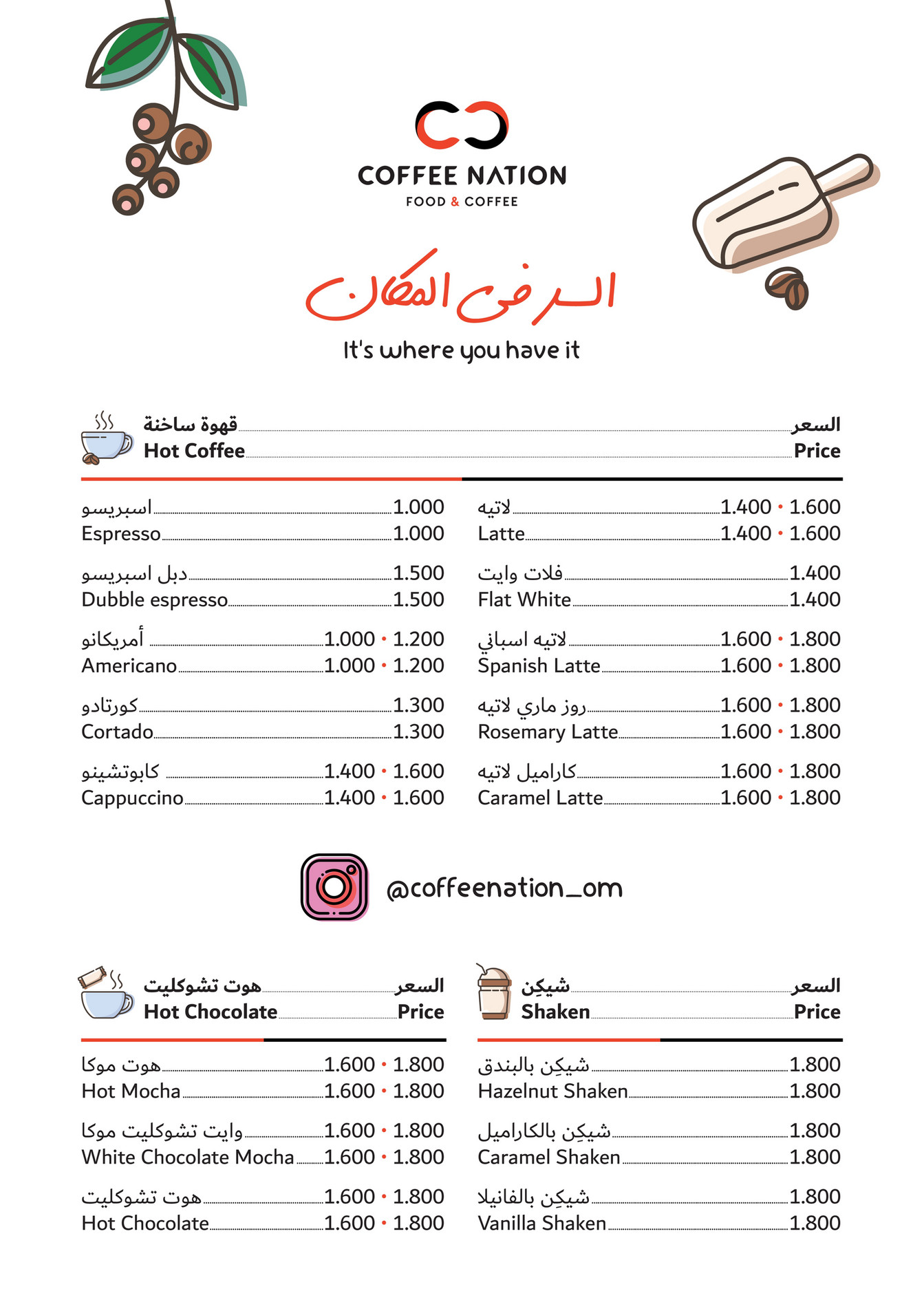 Yousuf Ismail | Graphic Designer/Layout Artist - Coffee Nations Menu ...