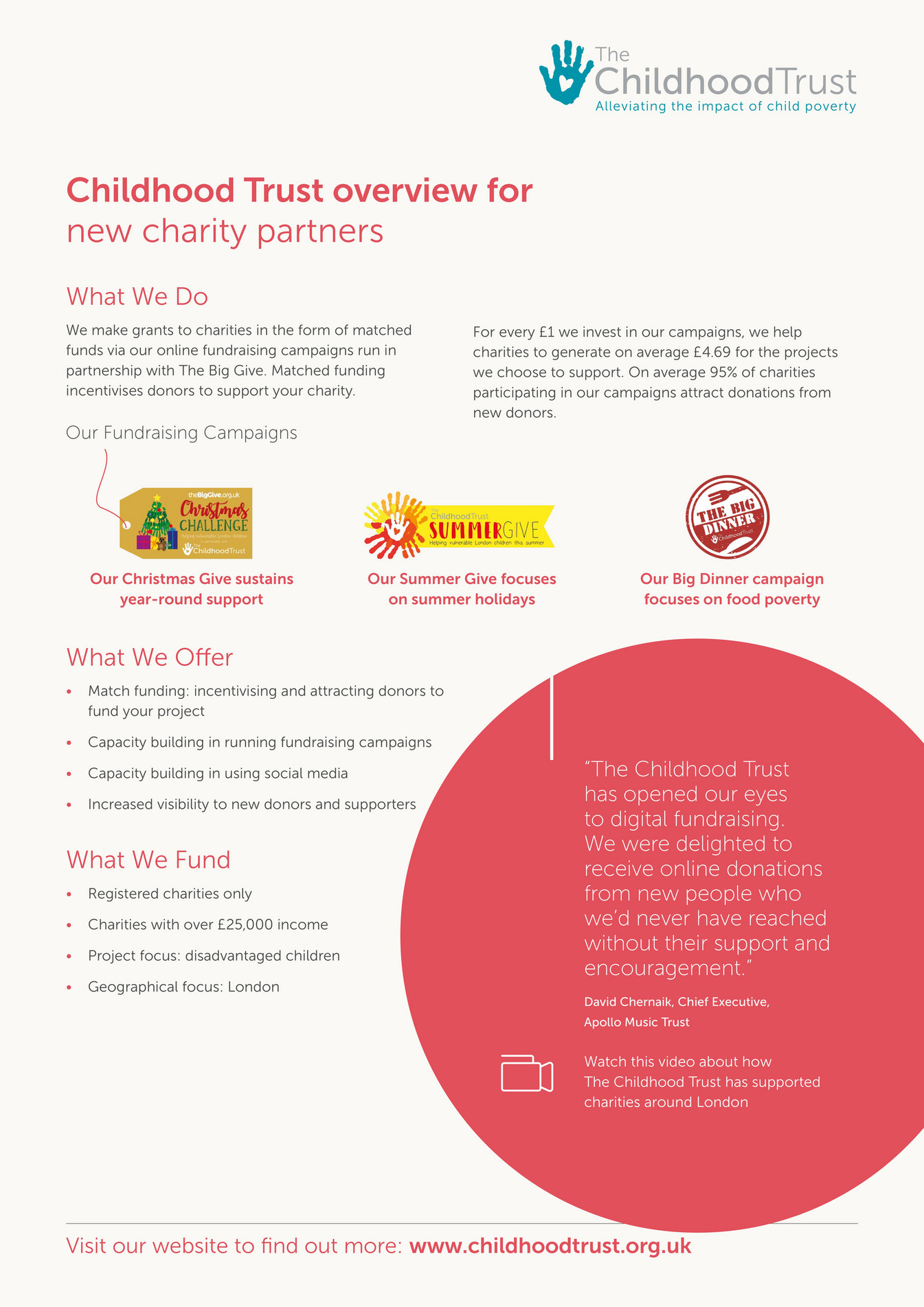 The Childhood Trust - The Childhood Trust Campaigns Overview for ...