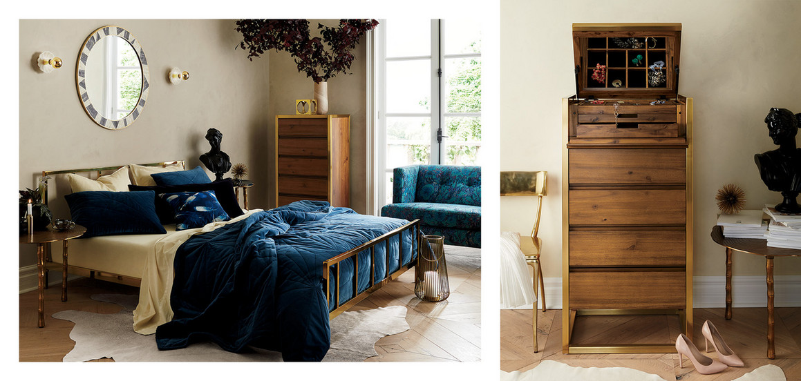 Cb2 alchemy bronze bed store