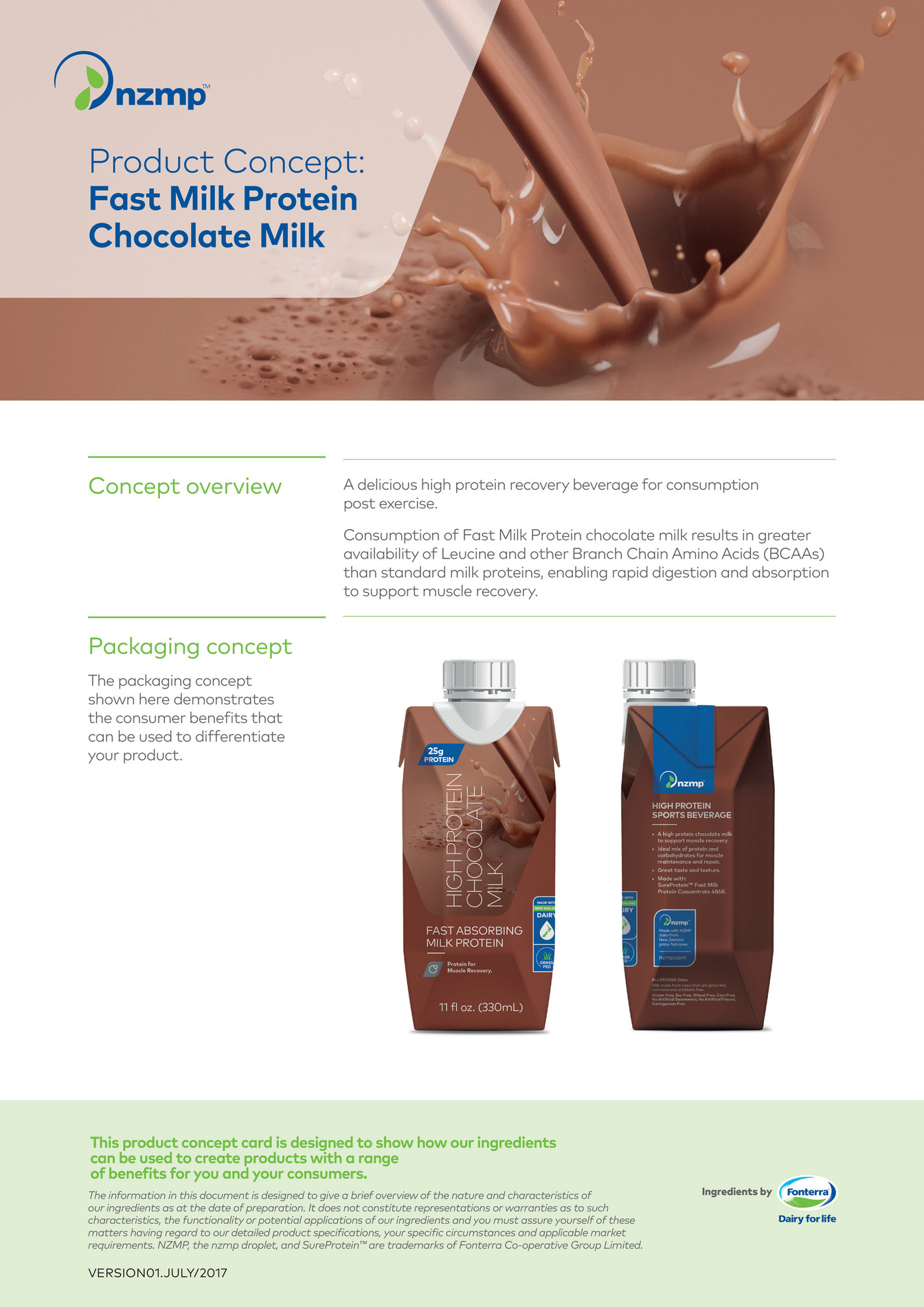 NZMP - NZMP Fast Milk Protein Chocolate Milk Concept (no sugar) - Page 1