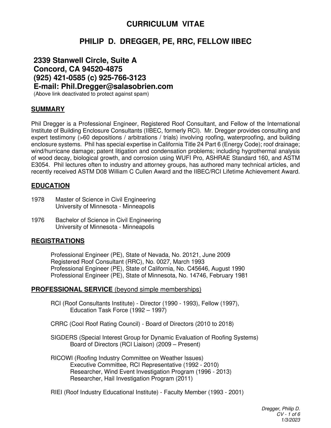 Phil Dregger CV - Page 2