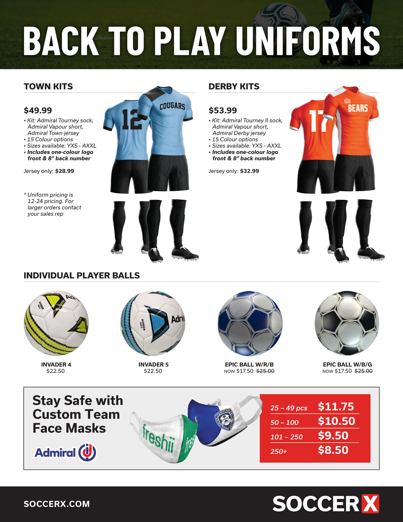 ONETeam Sports Group - Back to Play Soccer Player Kits - Page 1