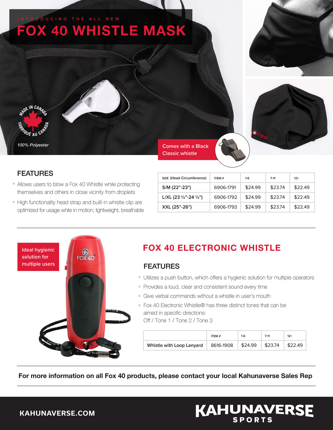 Fox 40 Electroni Whistle & Whistle Masks - Page 1