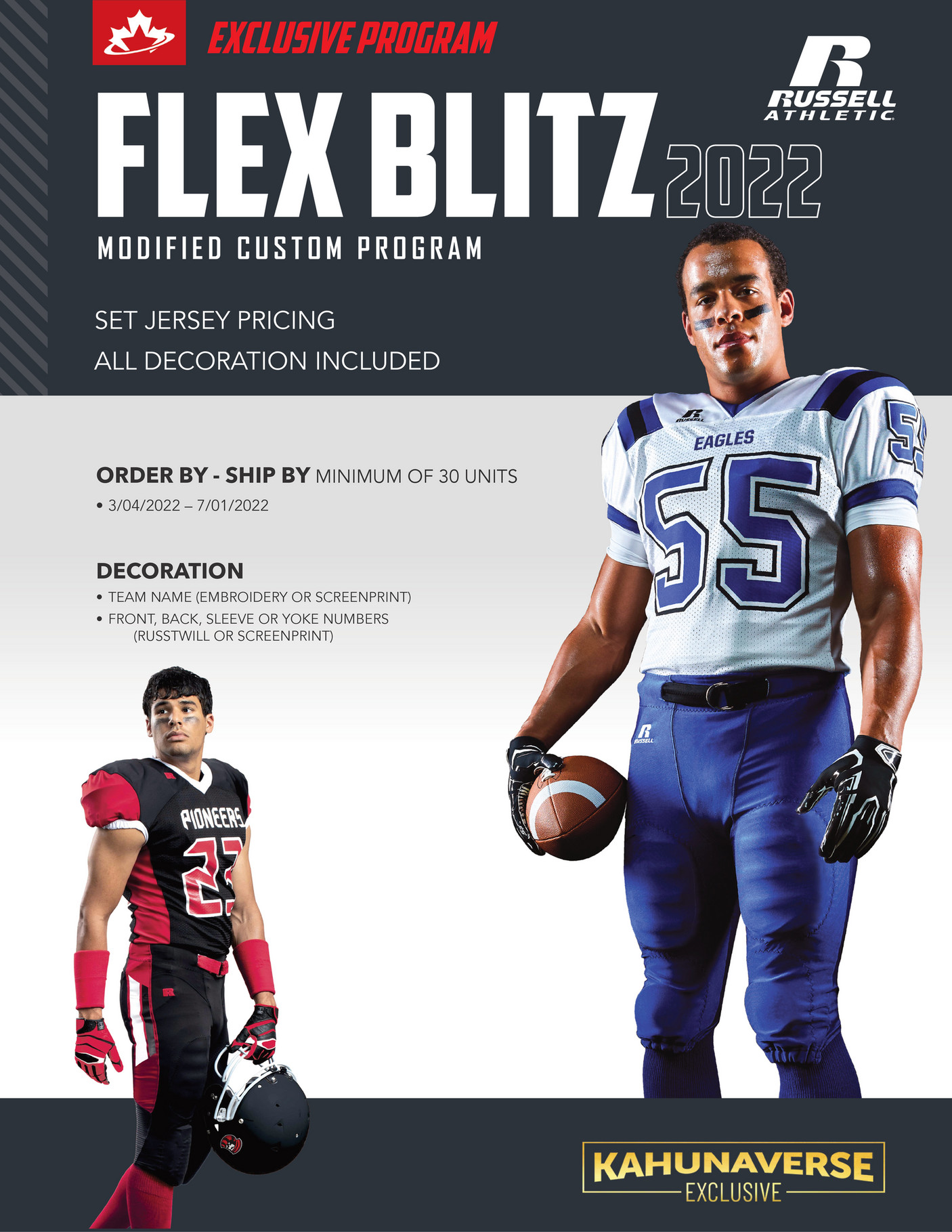 Russell Athletic Flex-Blitz Football Uniform Program 2022 - Page 1
