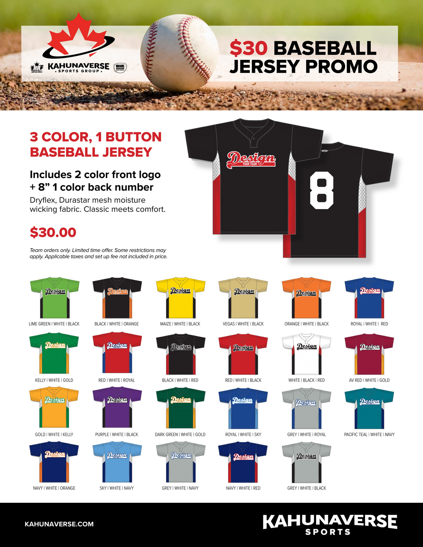$30 Baseball Jersey Promotion - Page 1