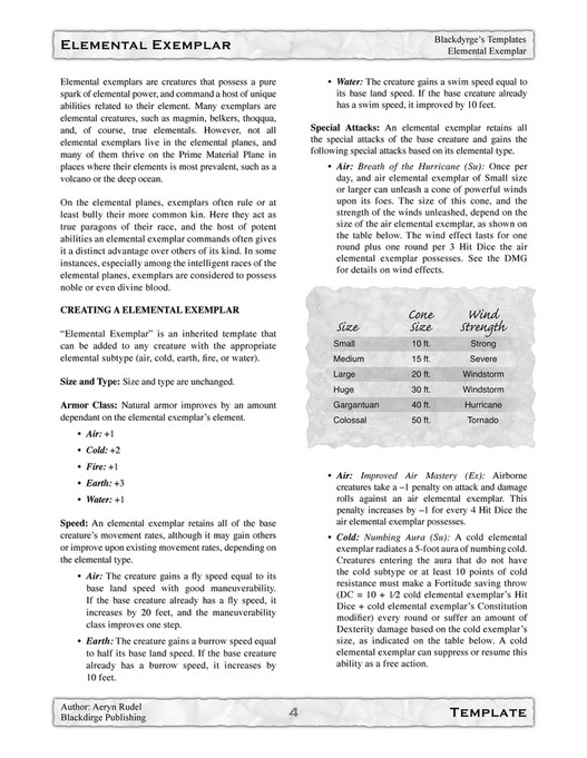 My publications - Blackdyrge's Templates - Elemental Exemplar - Page 4 ...