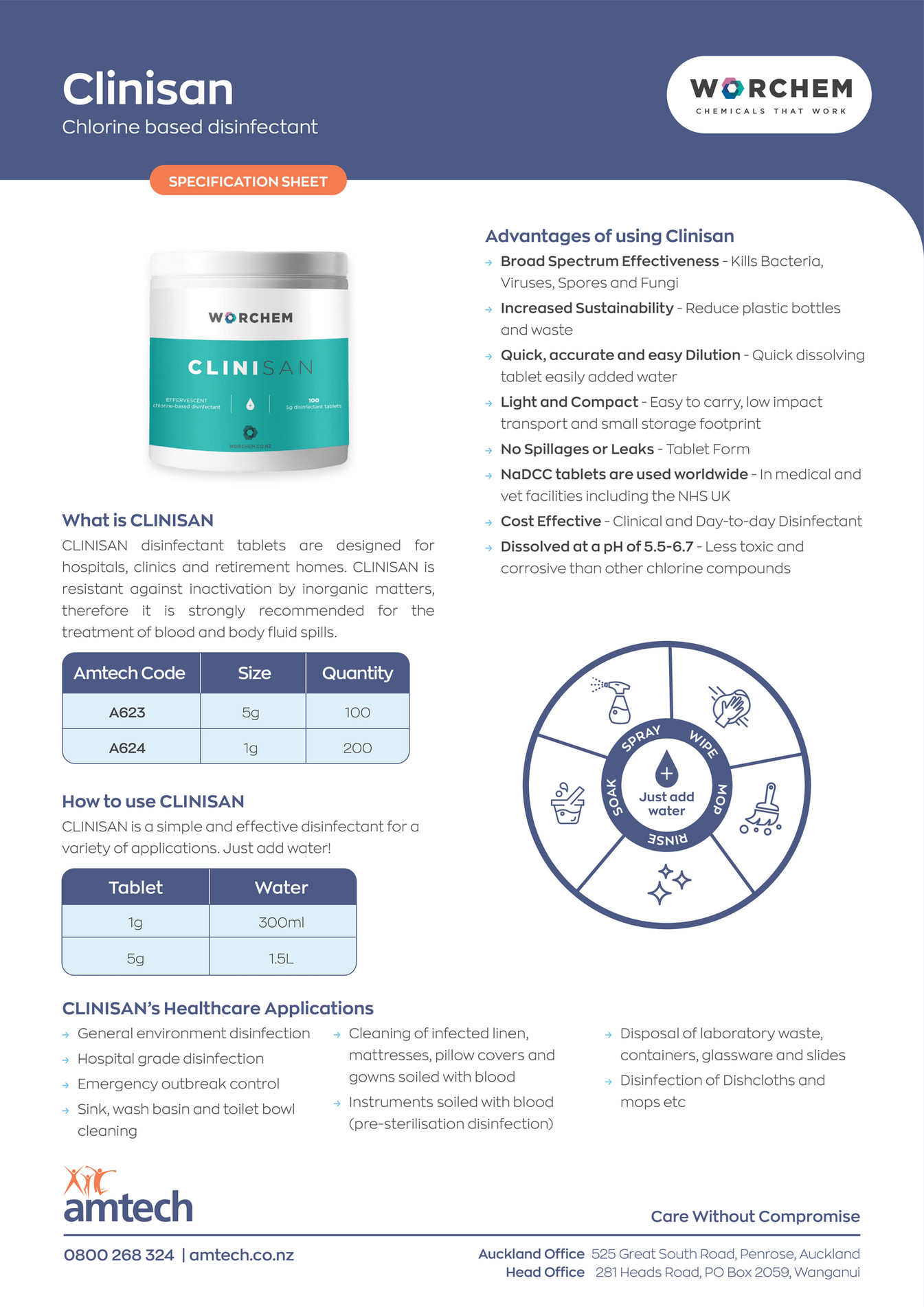 Amtech - Clinisan Info Sheet - Page 1 - Created with Publitas.com