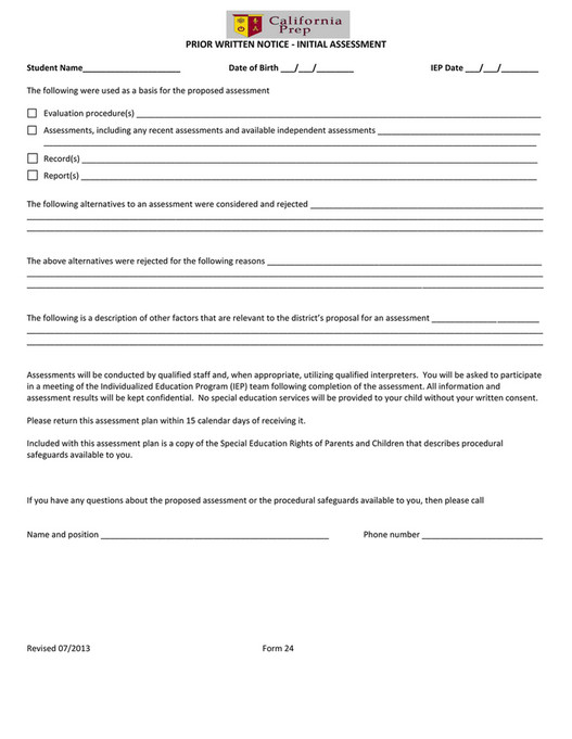 California Prep - CALPREP Blank IEP DOCS - Page 24 - Created with ...