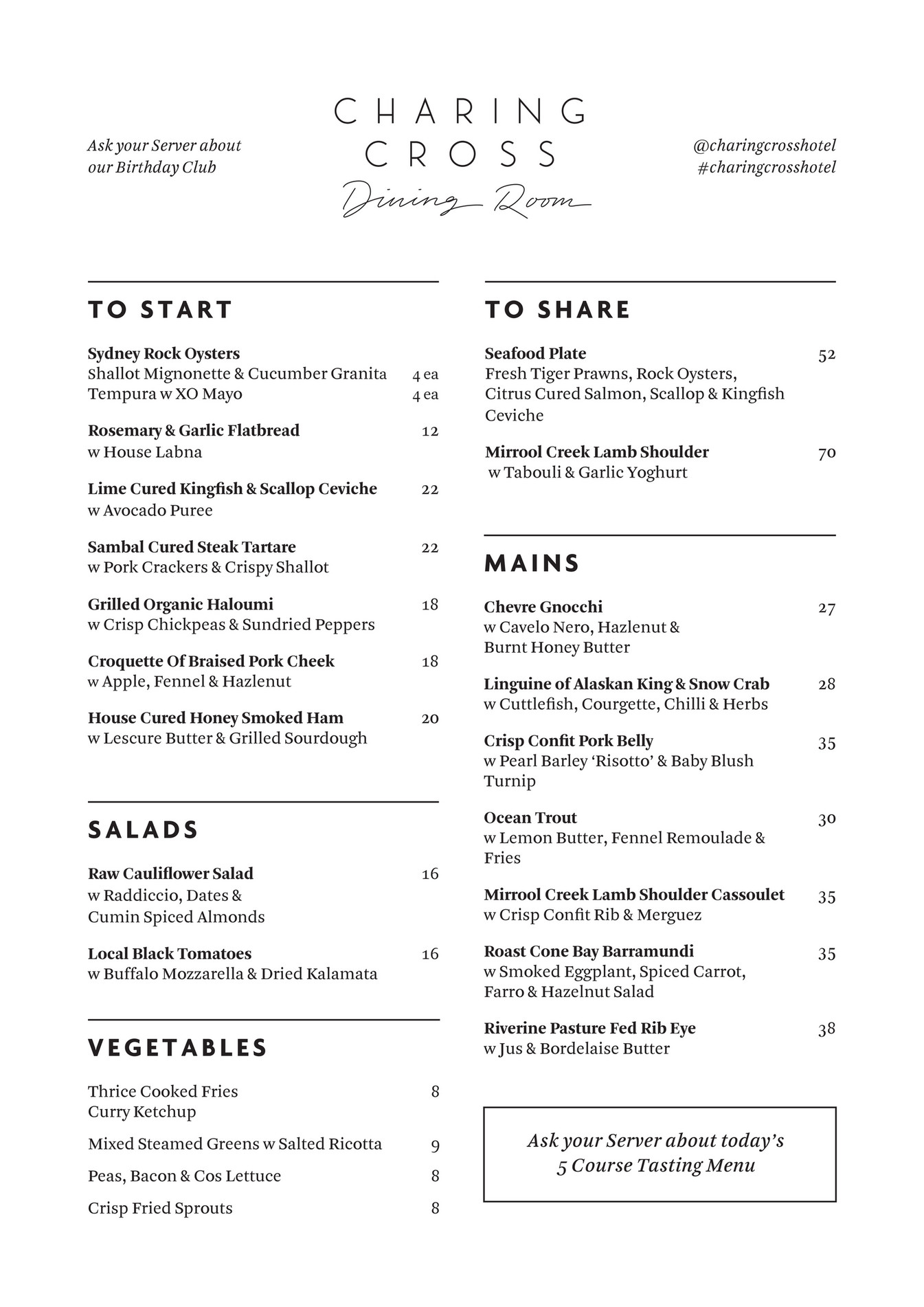 CharingCrossHotel - Charing Cross Hotel Dining Room Menu - Page 1 ...