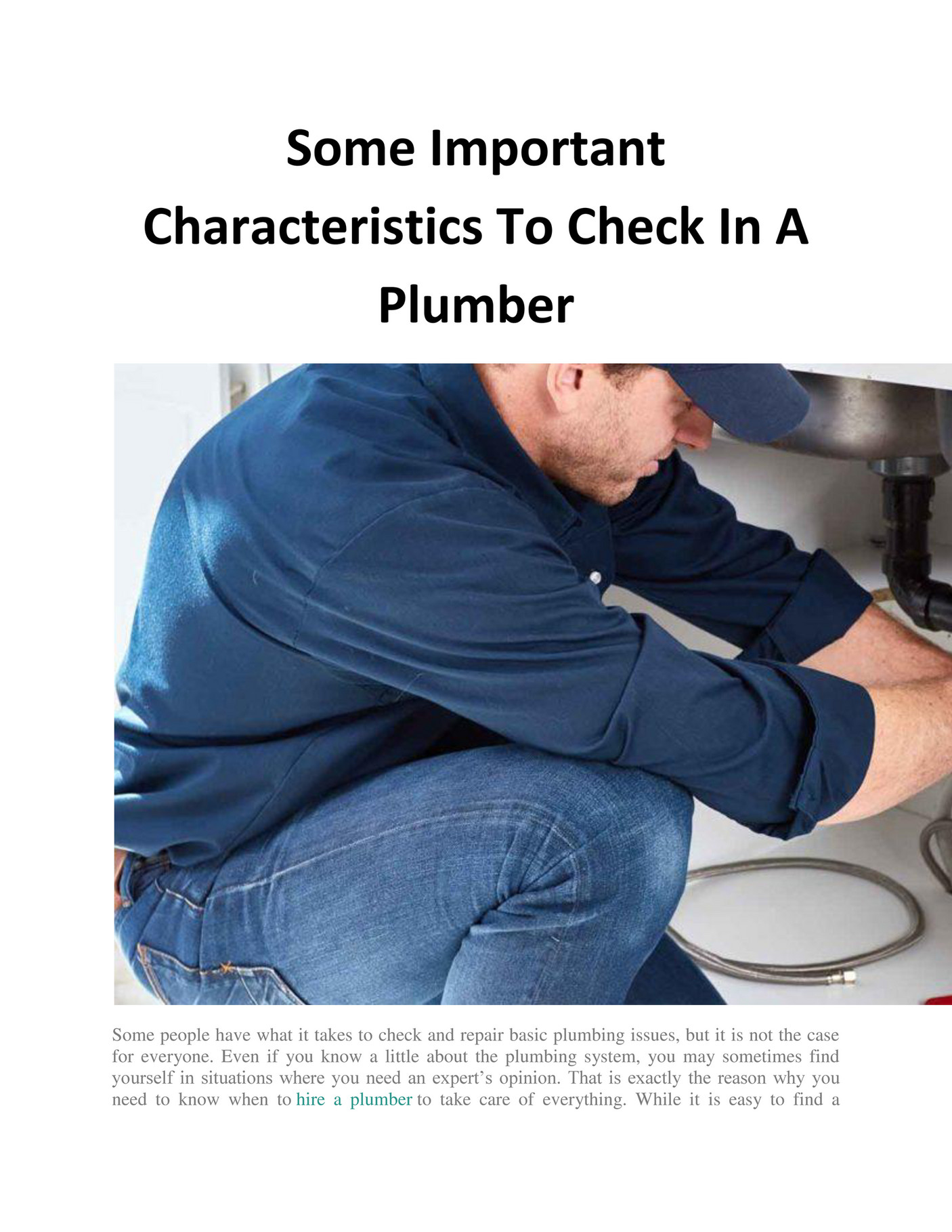GIT - Some Important Characteristics To Check In A Plumber - Page 1 ...