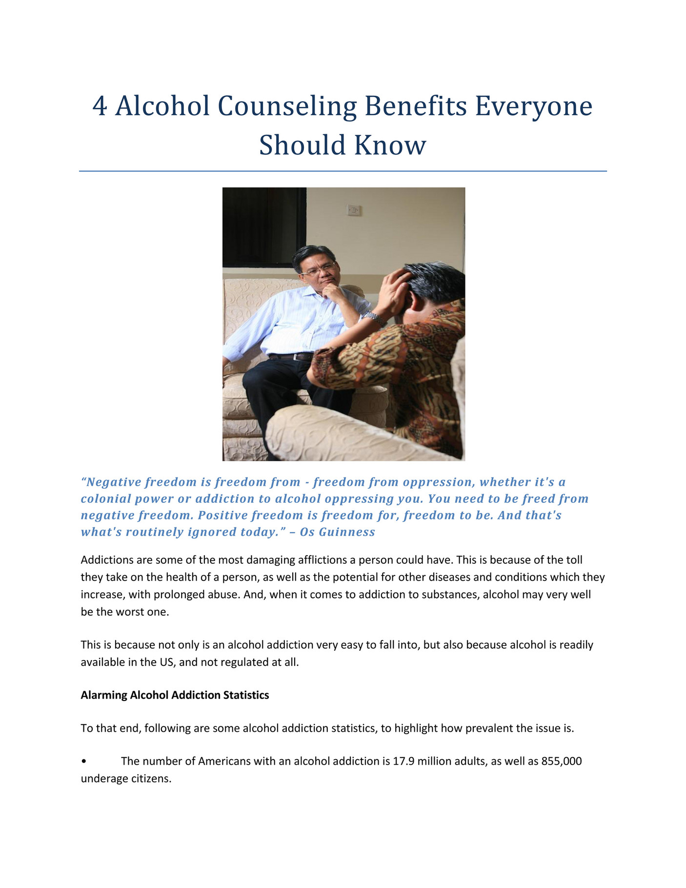 GIT - 4 Alcohol Counseling Benefits Everyone Should Know - Page 1 ...