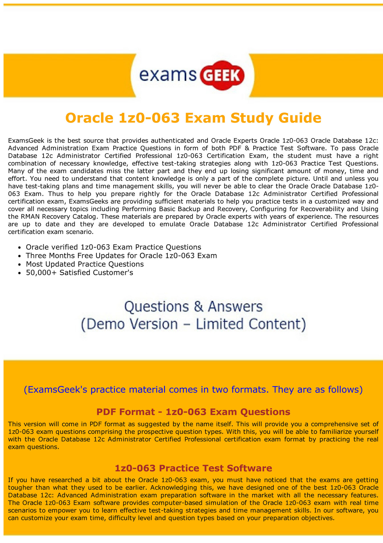 My Publications 1z0 063 Dumps Pdf Oracle Database Exam Questions