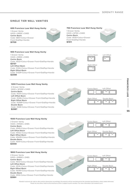 Serenity Range_Newtech Bathroomware - Page 54-55