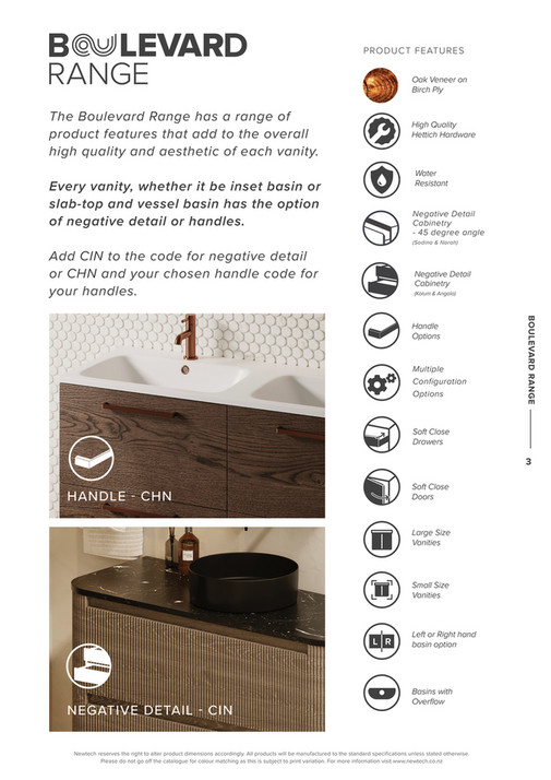 Newtech Bathroomware - Boulevard Brochure 2024 - Page 2-3