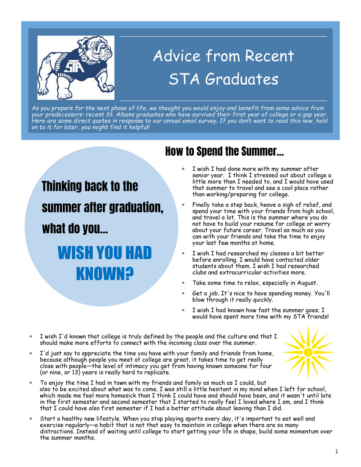 St Albans School 2022AdviceforGraduates Page 1 Created With