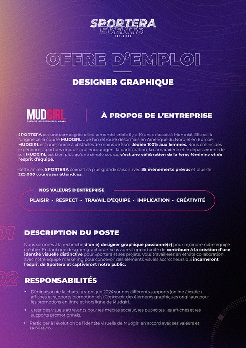 Sportera - OFFRE D'EMPLOI // DESIGNER GRAPHIQUE - Page 1 - Created with Publitas.com