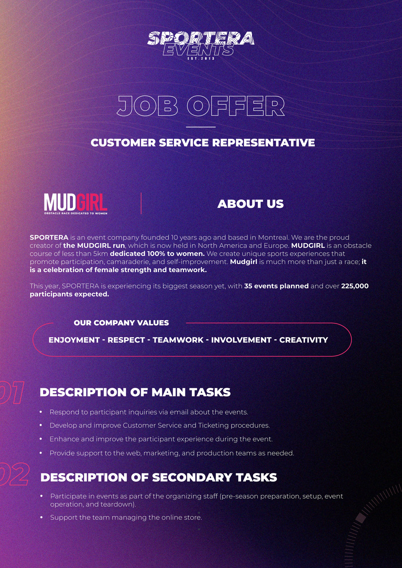 Sportera - JOB OFFER // CSR // ENG - Page 1 - Created with Publitas.com