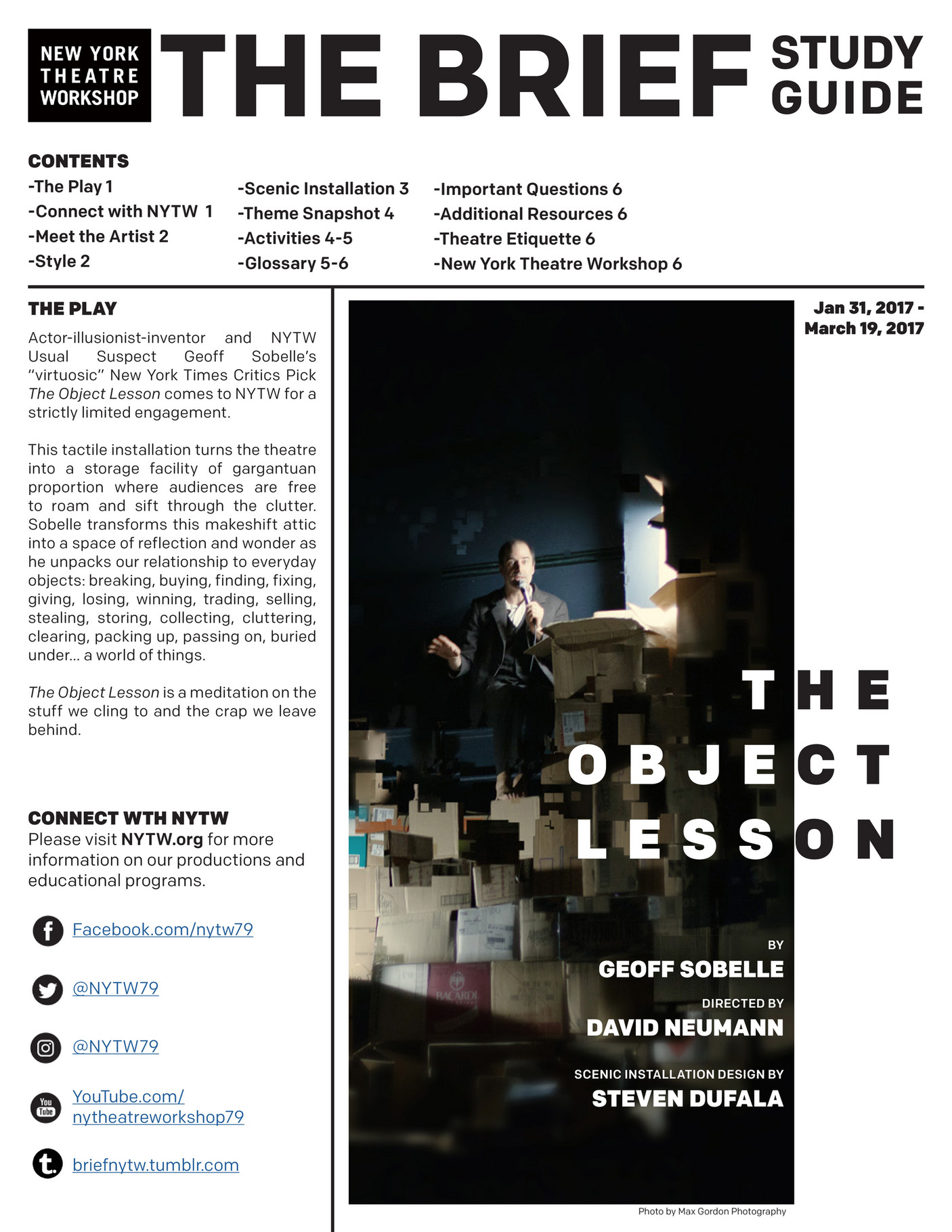 New York Theatre Workshop - The Brief Study Guide - The Object Lesson ...