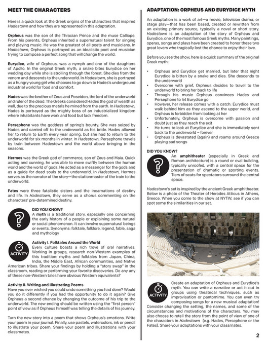 New York Theatre Workshop - The Brief Study Guide - Hadestown - Page 2 ...