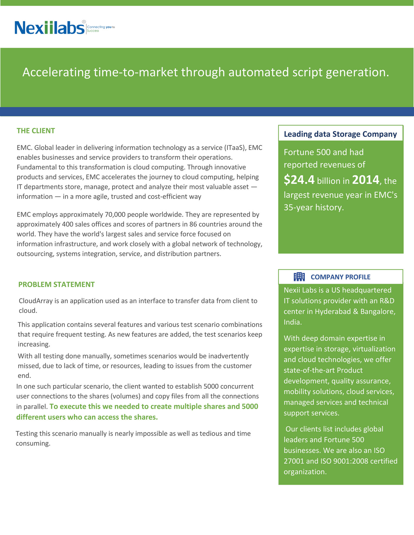 Nexiilabs - Accelerating time-to-market through automated script ... Nexiilabs - Accelerating time-to-market through automated script ...