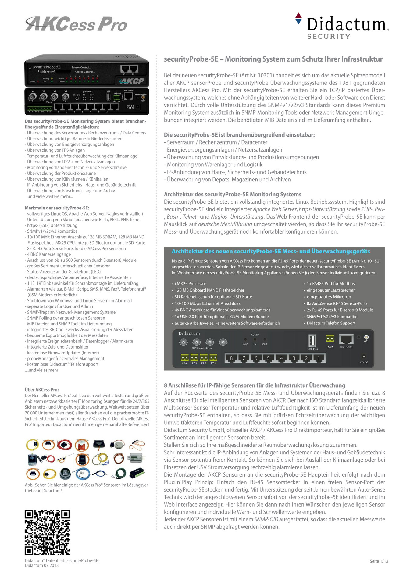 Didactum - AKCP securityProbe 5E Alarm Server - Umwelt- und ... Didactum - AKCP securityProbe 5E Alarm Server - Umwelt- und ...