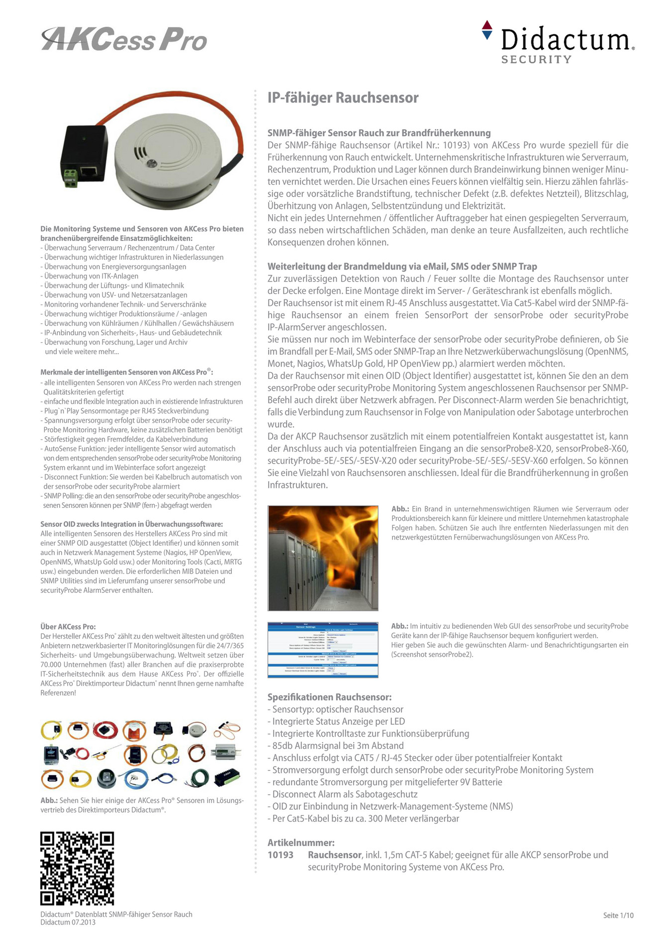 Didactum - SNMP-fähiger AKCP Rauchsensor zur Früherkennung von Bränden - Seite 1 - Created with ...