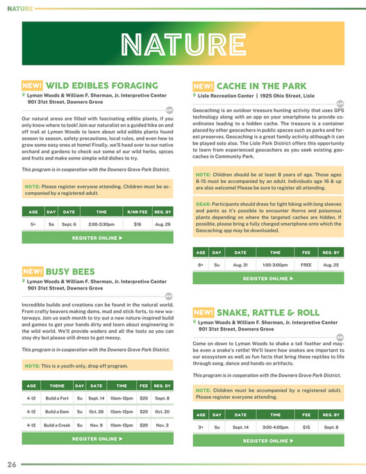 Lisle Park District's 2025 Autumn Program Guide - Page 26-27