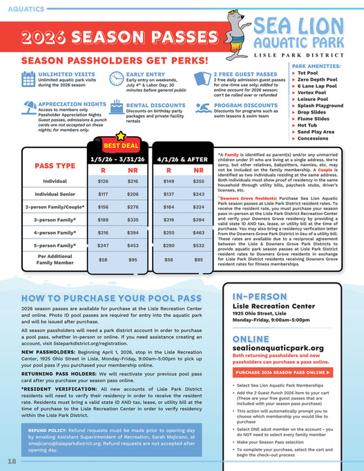 Lisle Park District's 2026 Summer Program Guide - Page 18-19