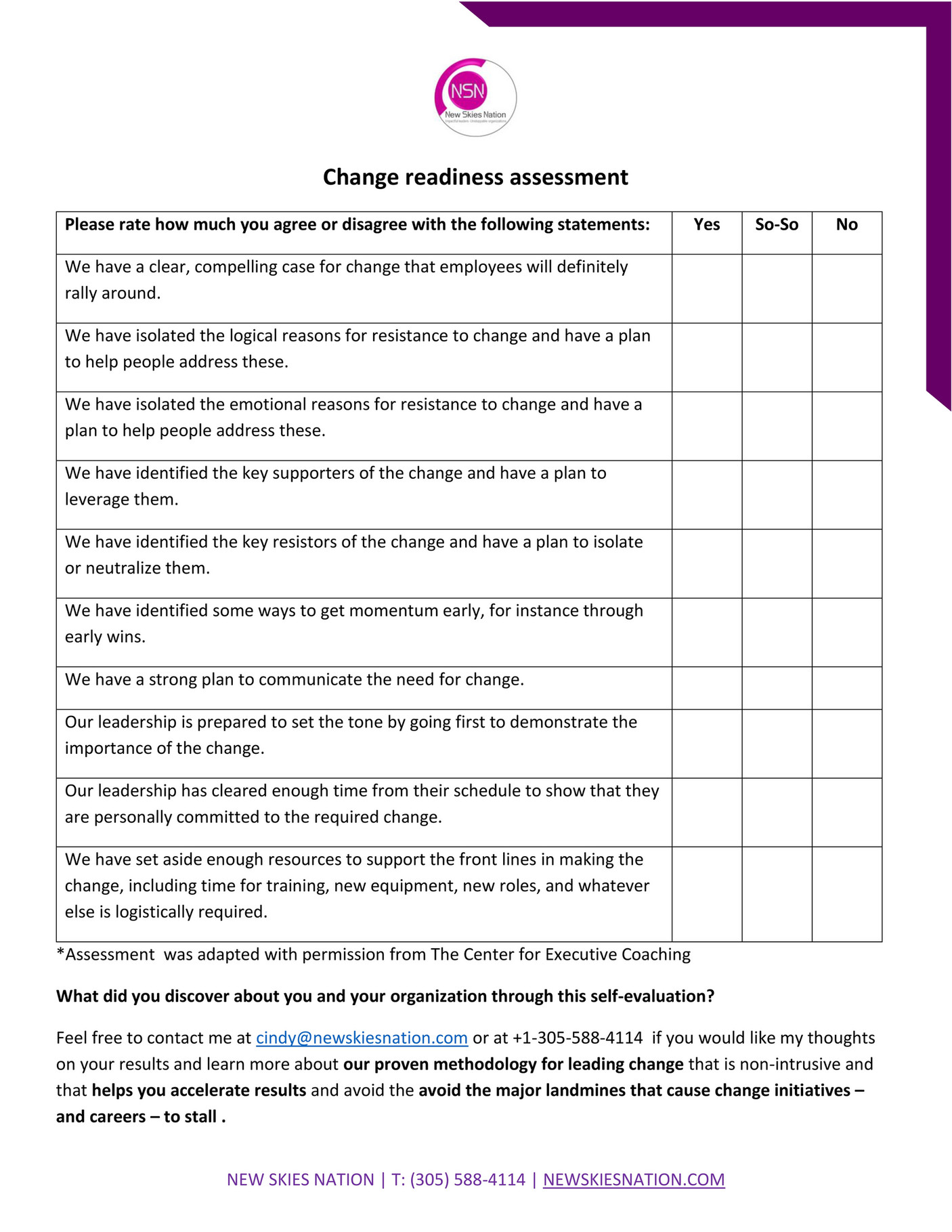 New Skies Nation - Change readiness assessment - Page 1 - Created with ...