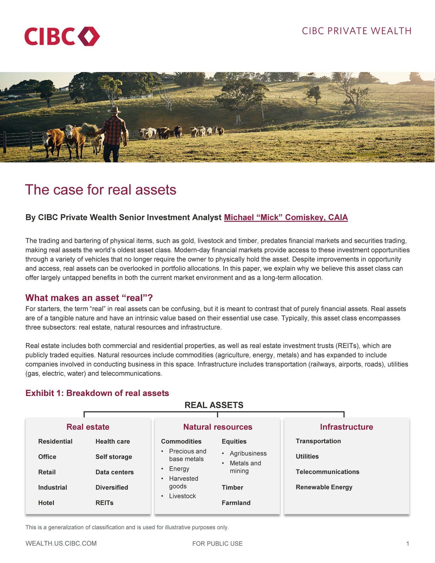 CIBC Private Wealth Management - The case for real assets - Page 1