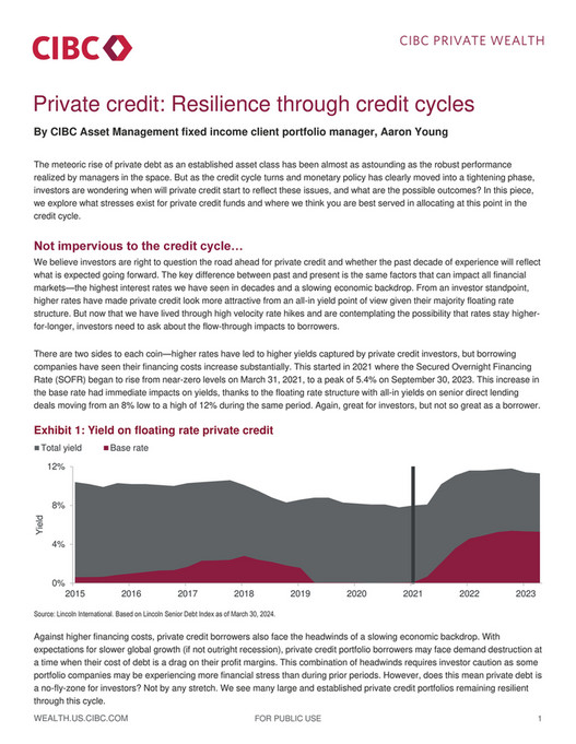 CIBC Private Wealth US: Private Credit, Debt - Page 1