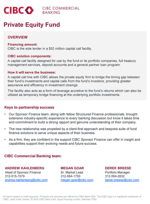 CIBC US - Private Equity Fund - CIBC case studies - Page 1